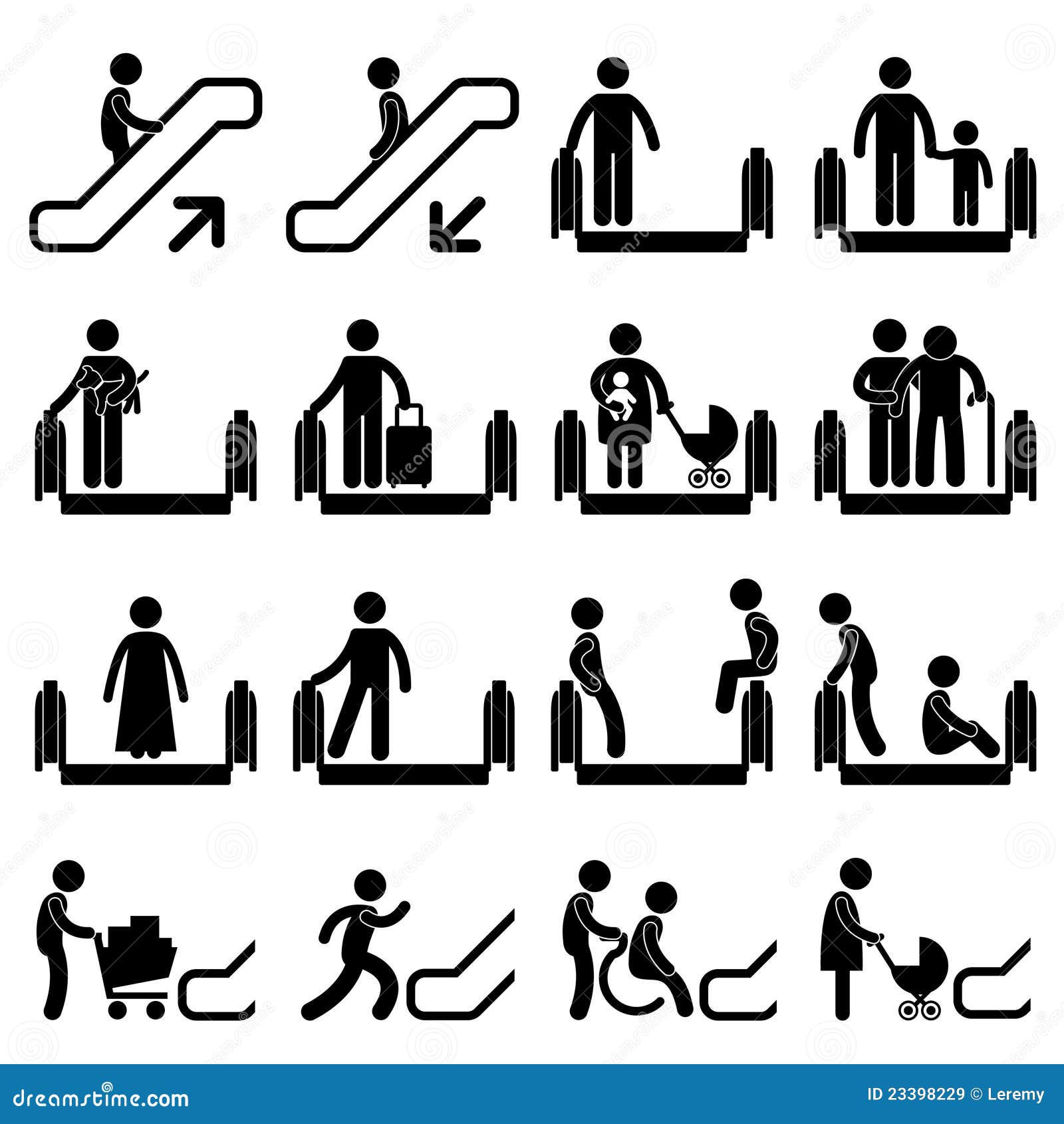 Escalator Warning Sign stock vector. Illustration of mother - 23398229