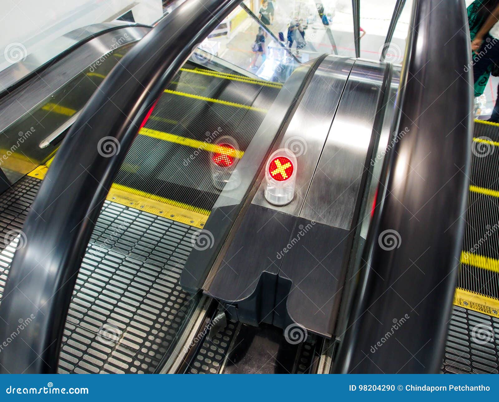 Escalator With Warning Signal Royalty-Free Stock Image | CartoonDealer ...