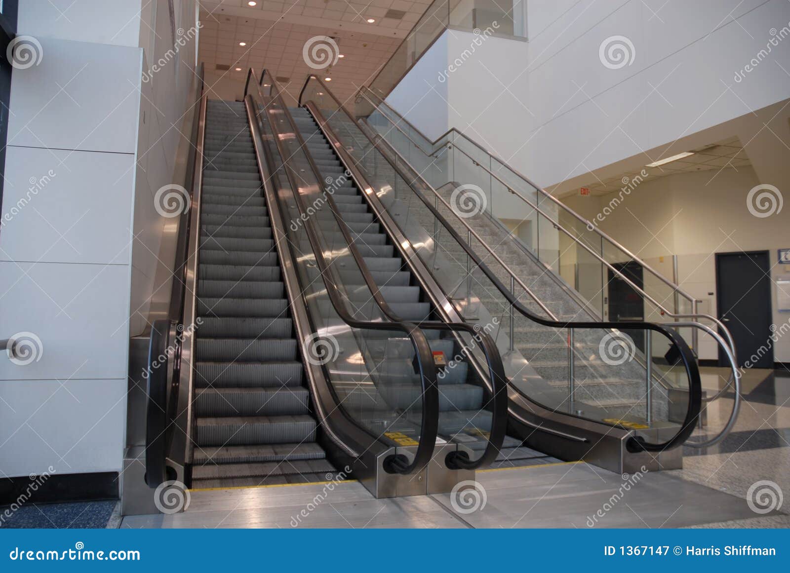 Escalators stock image. Image of escalator, airport, dallas - 1367147