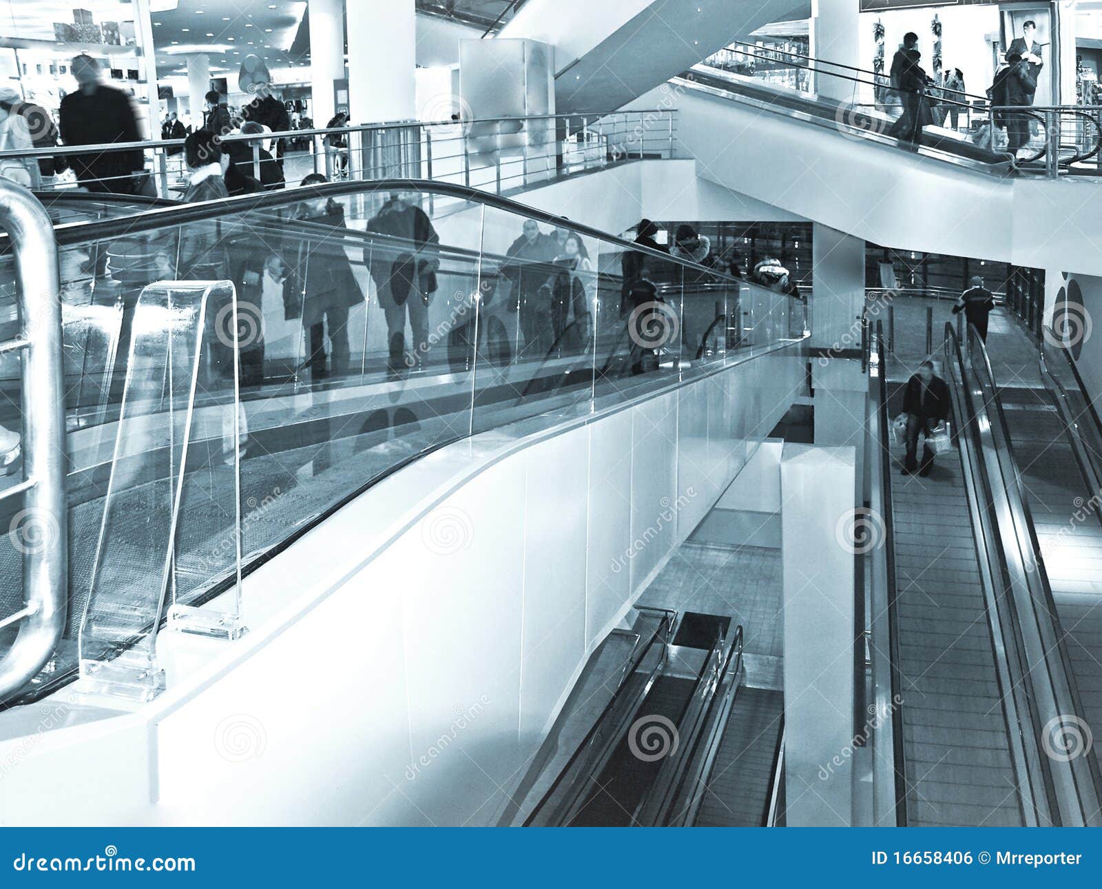 Escalators. stock photo. Image of ramp, mart, shop, industry - 16658406