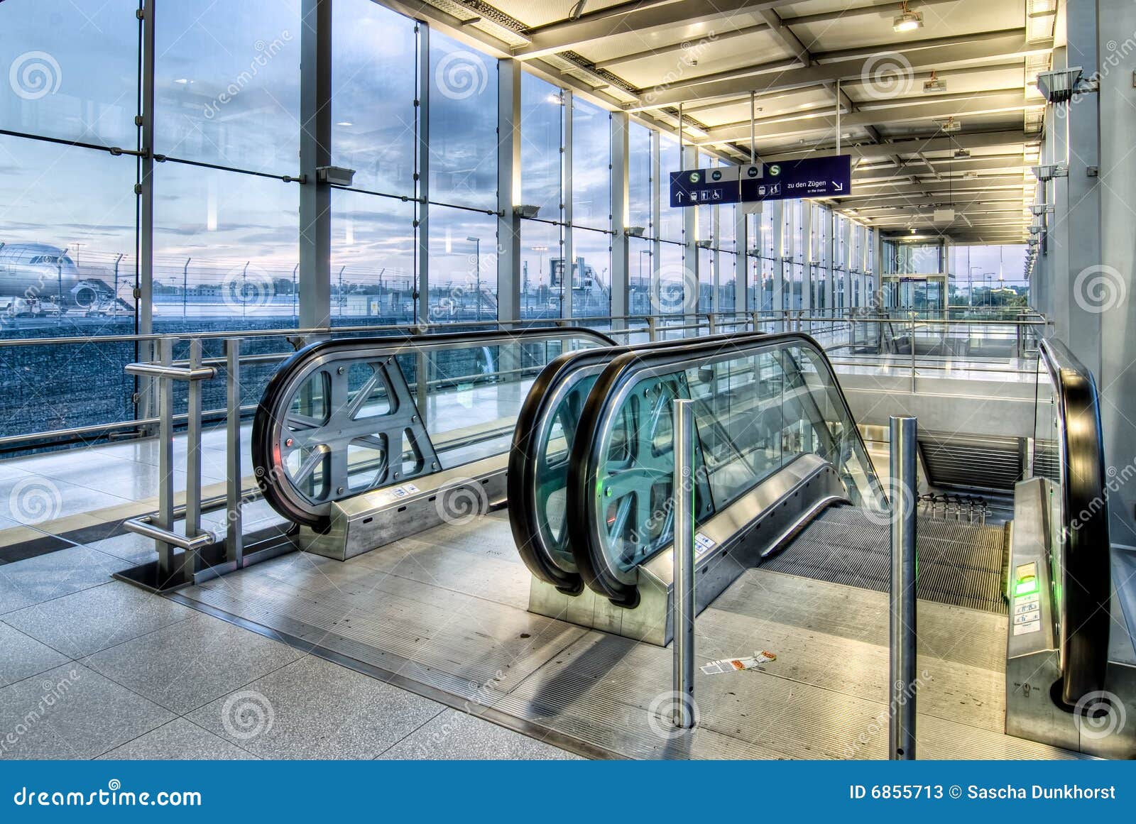 Escalators stock image. Image of connection, lobby, futuristic - 6855713