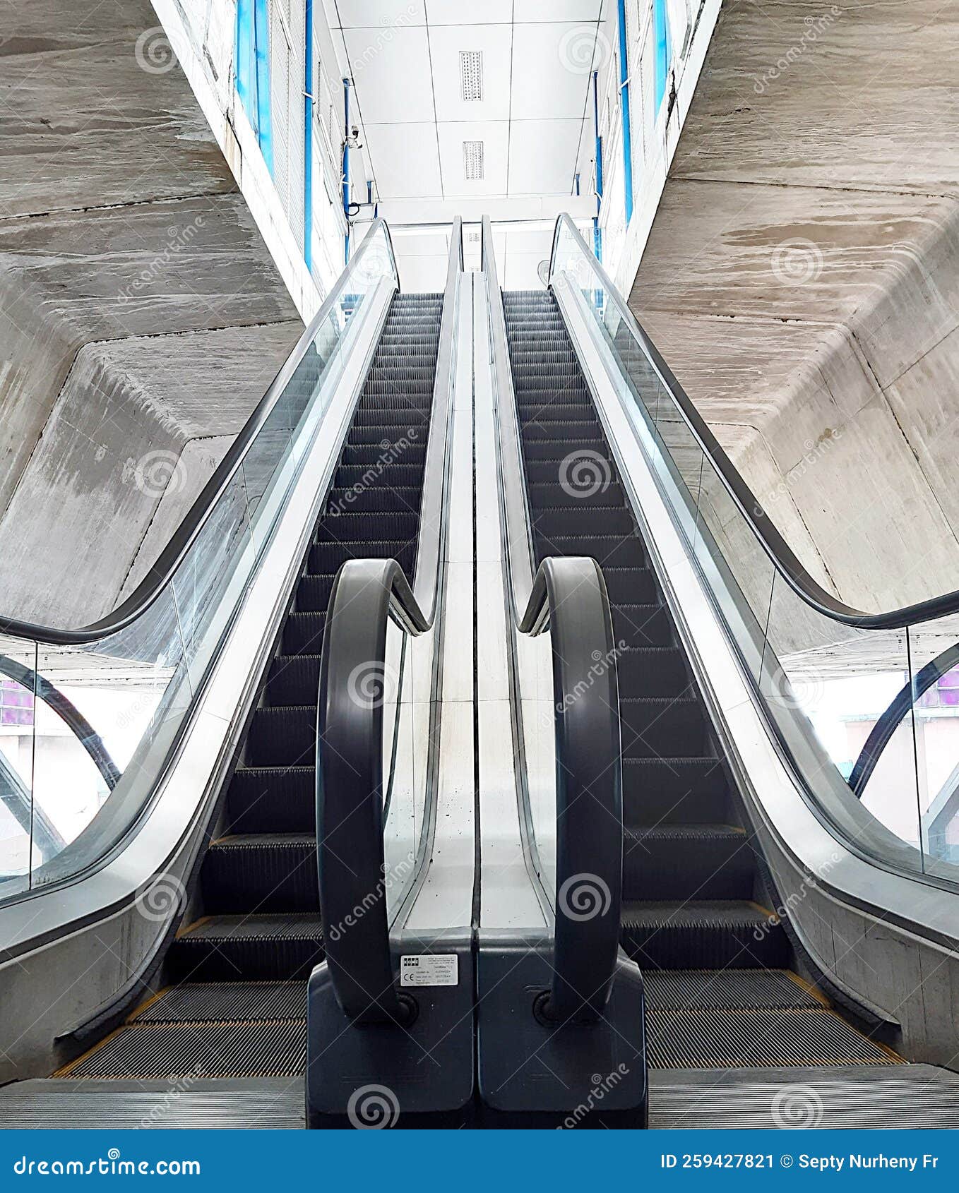 Escalators Connecting Inside To the Outside Stock Image - Image of ...