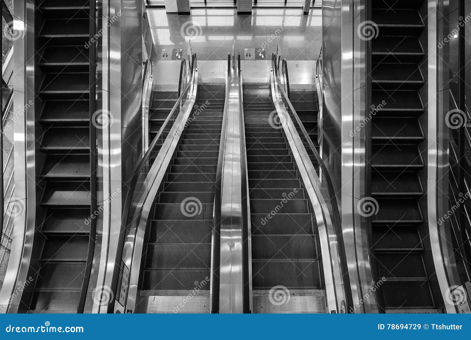 Escalators stock image. Image of architecture, grey, elevator - 78694729