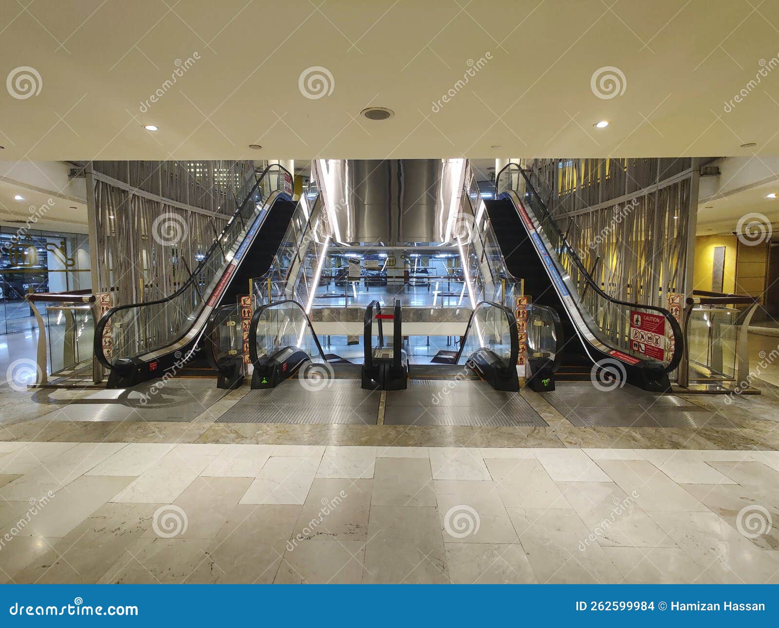 Escalators Inside a Building Stock Photo - Image of lower, crisscross ...