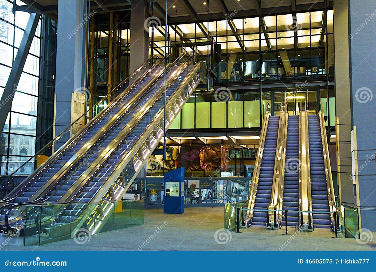 Escalators in Modern Building Editorial Stock Photo - Image of hall ...