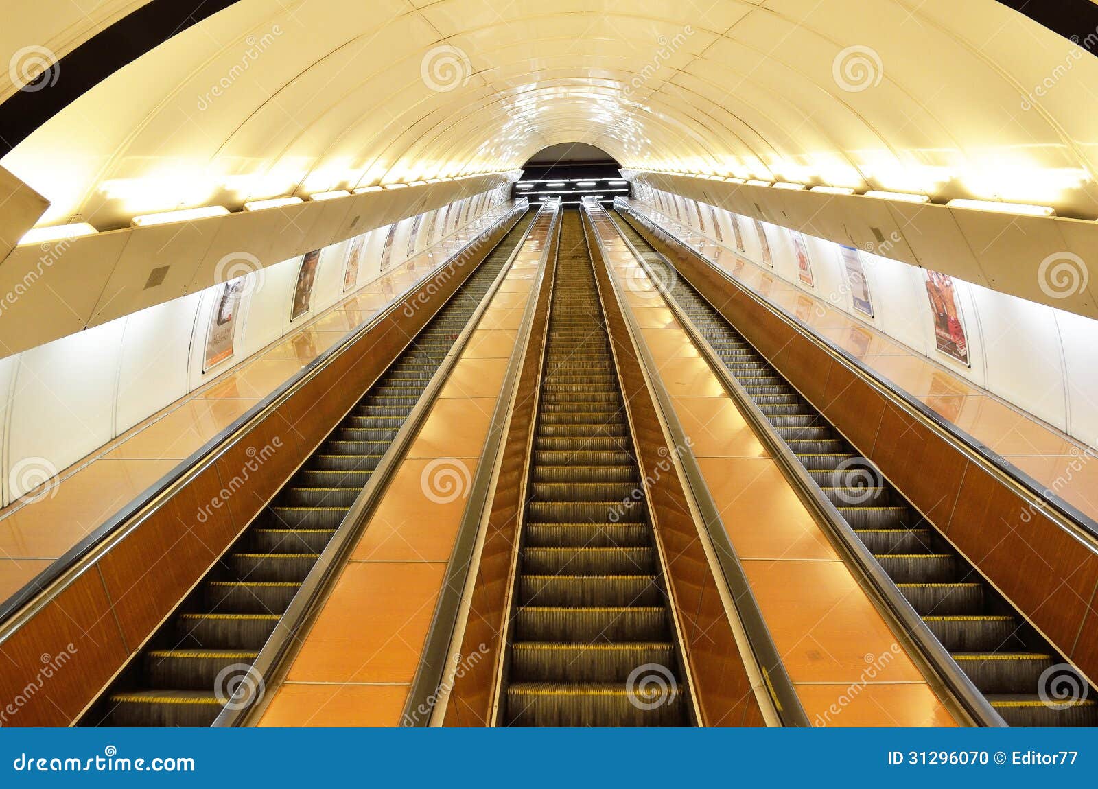 Escalators of Prague Subway Editorial Image - Image of subway ...
