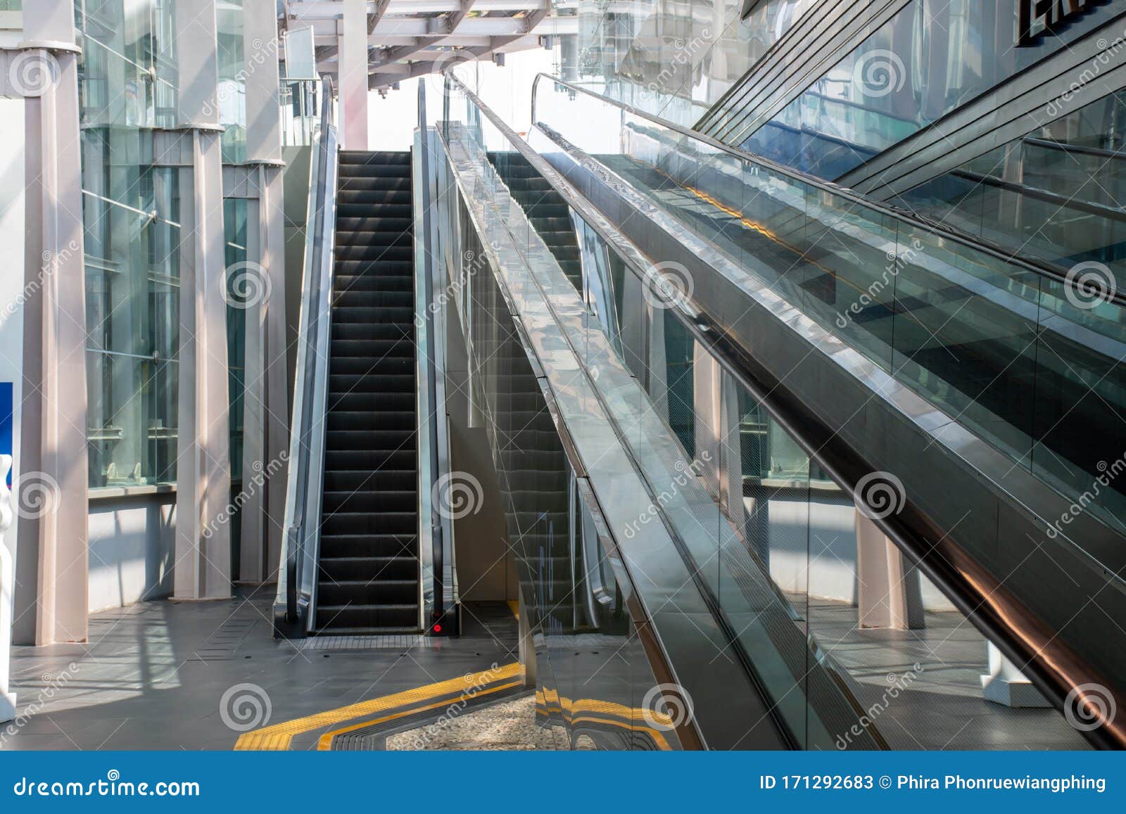 Escalators in Shopping Centers or Department Stores Stock Image - Image ...