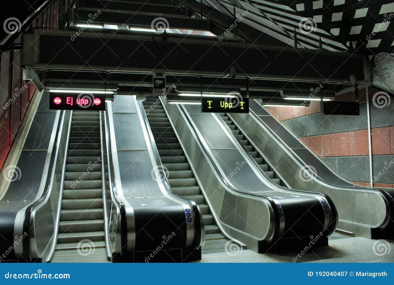Escalators in the Stockholm Metro Editorial Photography - Image of ...