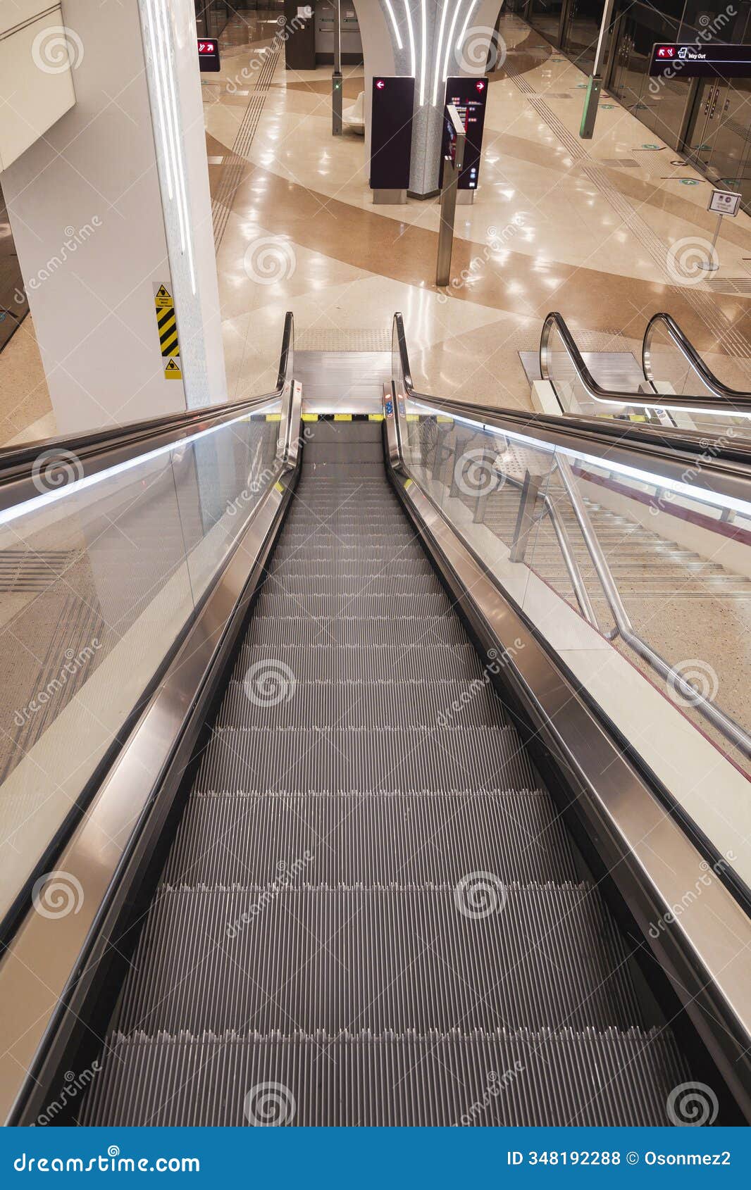 Escalators Used To Go To the Underground Metro Station Stock Photo ...