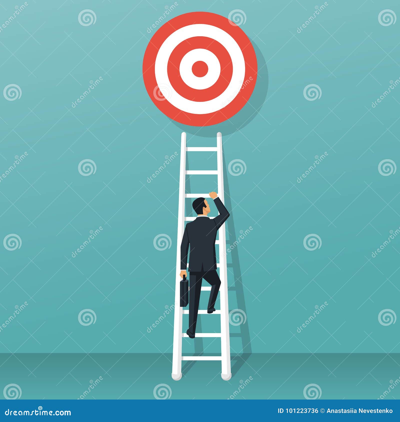 Escaleras Al Vector De La Meta Ilustración del Vector - Ilustración de ...