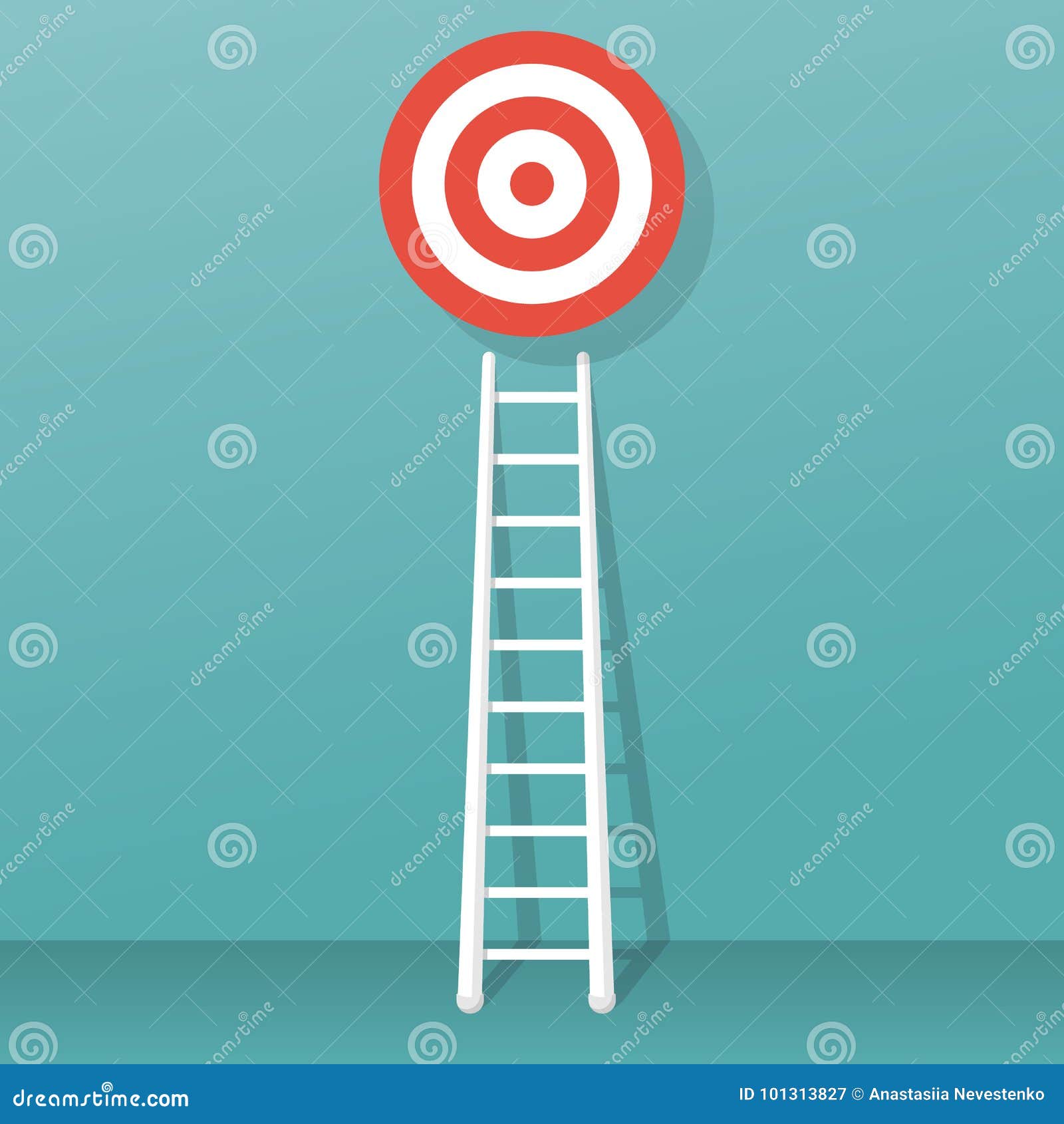 Escaleras a La Meta Aisladas En Fondo Ilustración del Vector ...