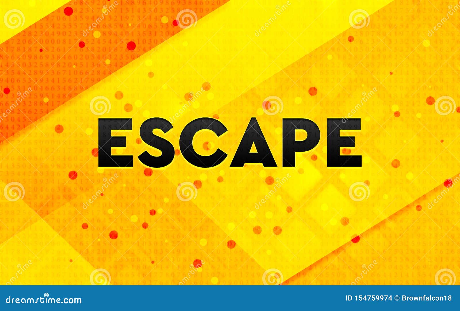 Escape Abstract Digital Banner Yellow Background Stock Illustration ...