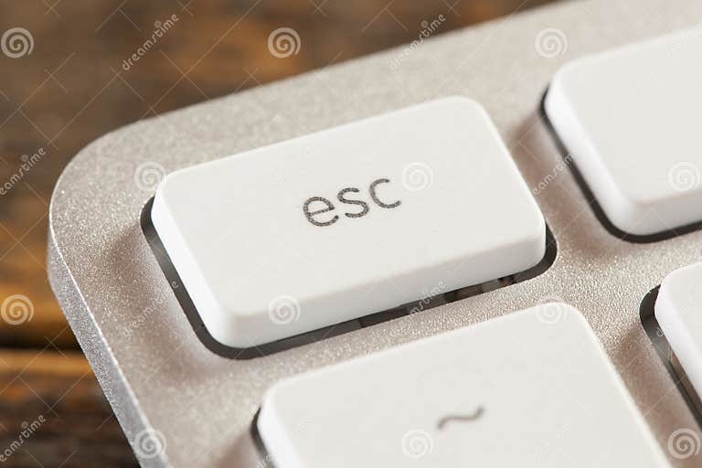 Escape Button on a White and Grey Computer Keyboard Stock Image - Image ...