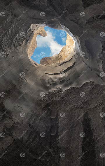 Escape from cave stock image. Image of escape, geology - 18091955