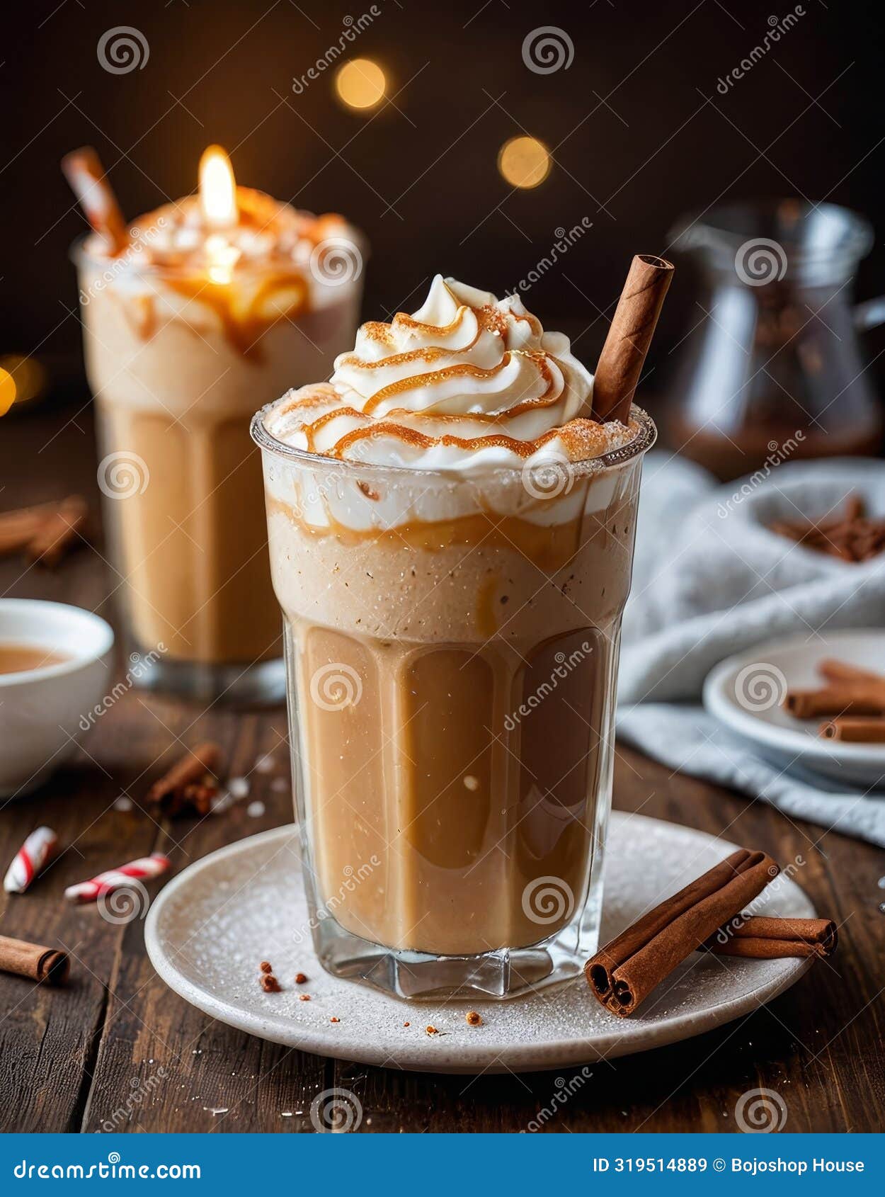 Escape the Chill with an Iced Caramel Macchiato Stock Illustration ...