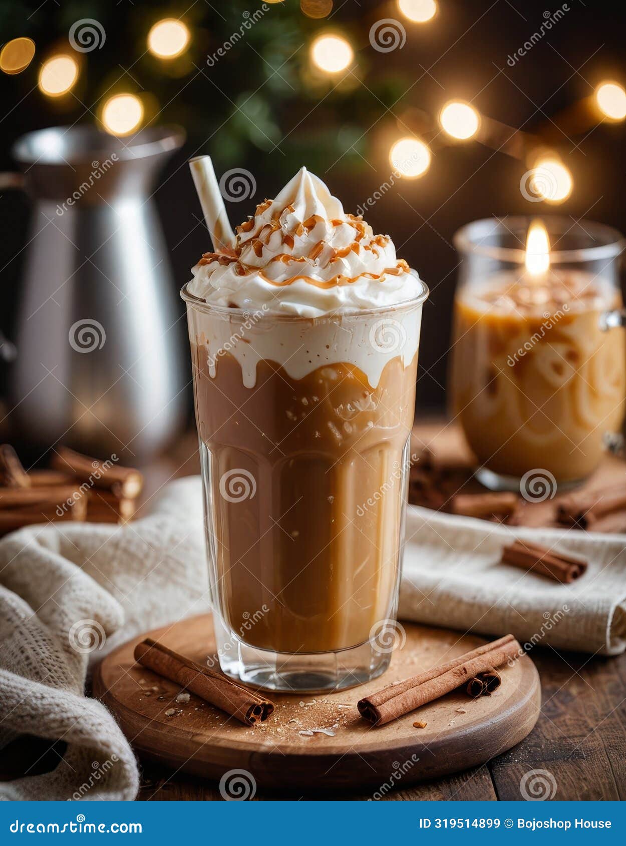 Escape the Chill with an Iced Caramel Macchiato Stock Illustration ...