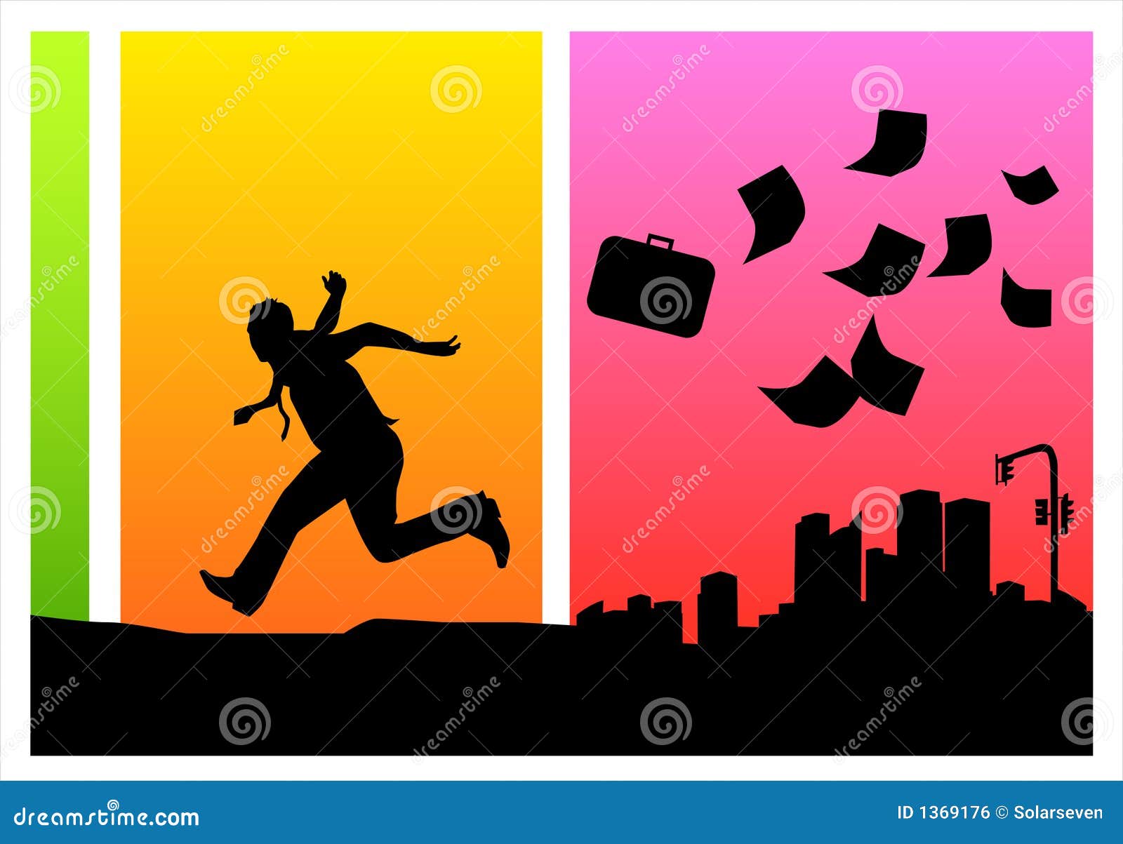 Escape from the City stock vector. Illustration of businesspeople - 1369176