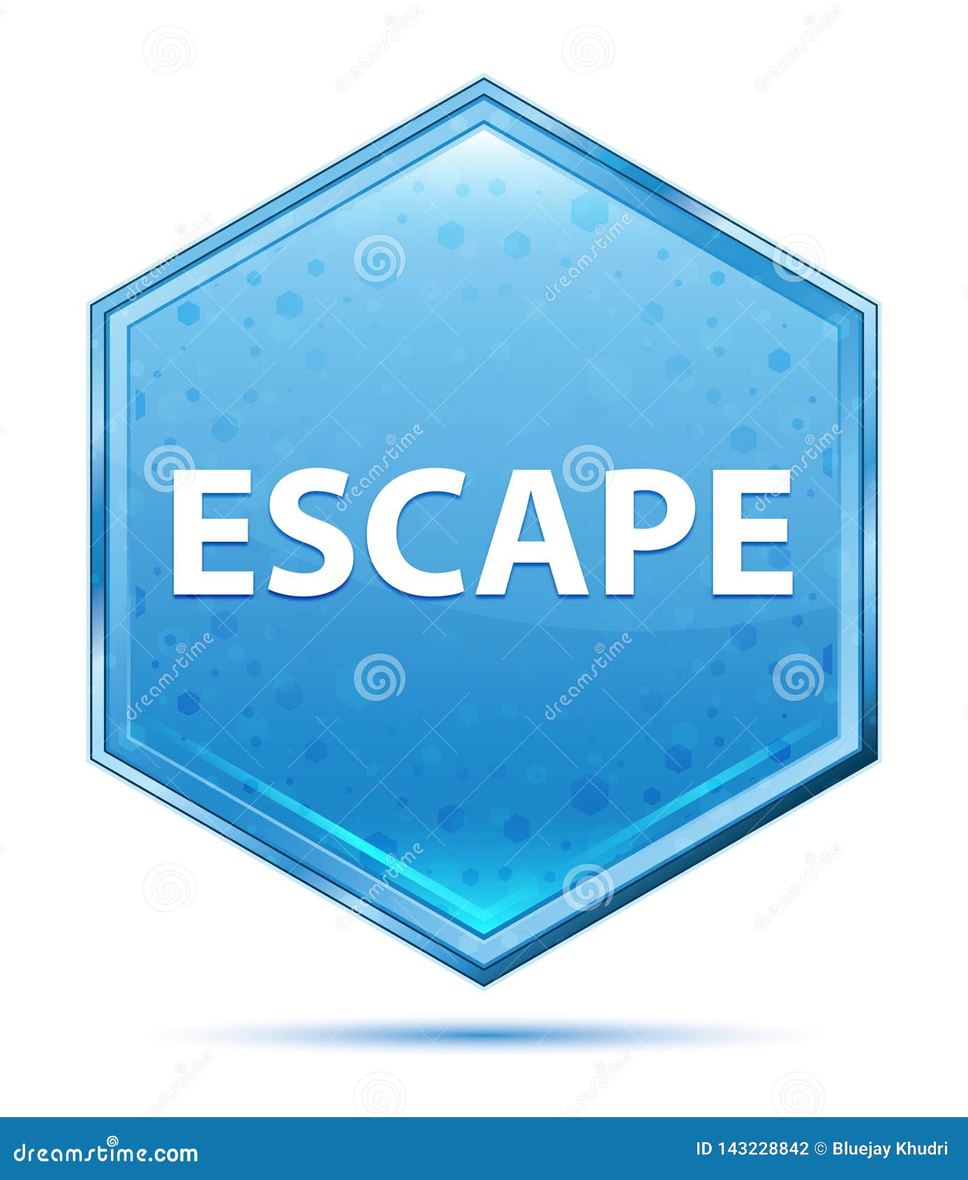 Escape Crystal Blue Hexagon Button Stock Illustration - Illustration of ...