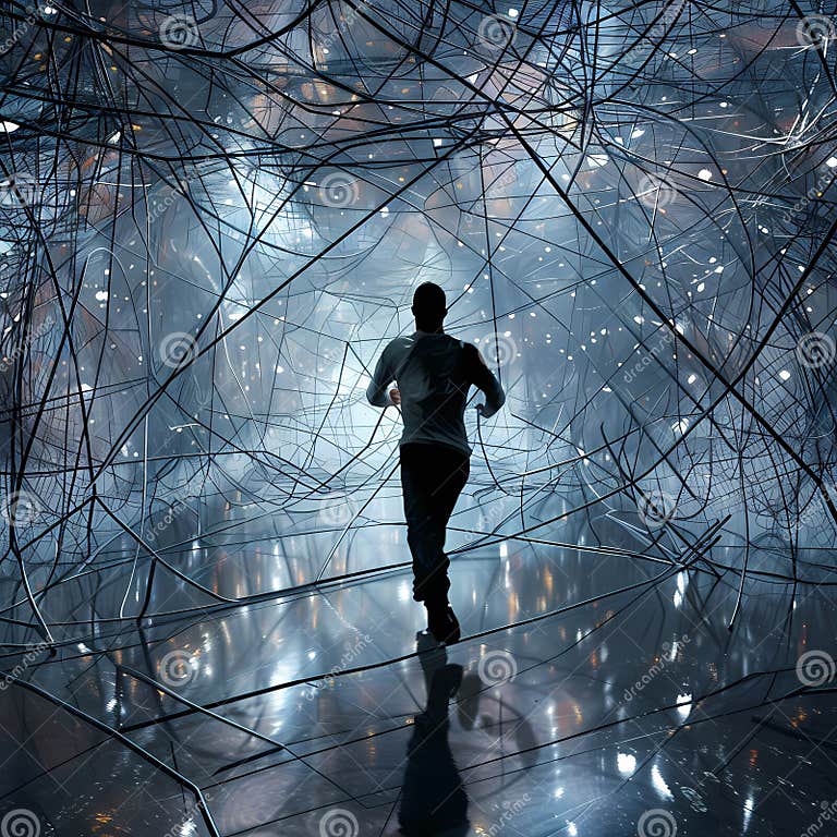 Escape into Digital Webscape AI Generative Stock Illustration - Illustration of complexity ...