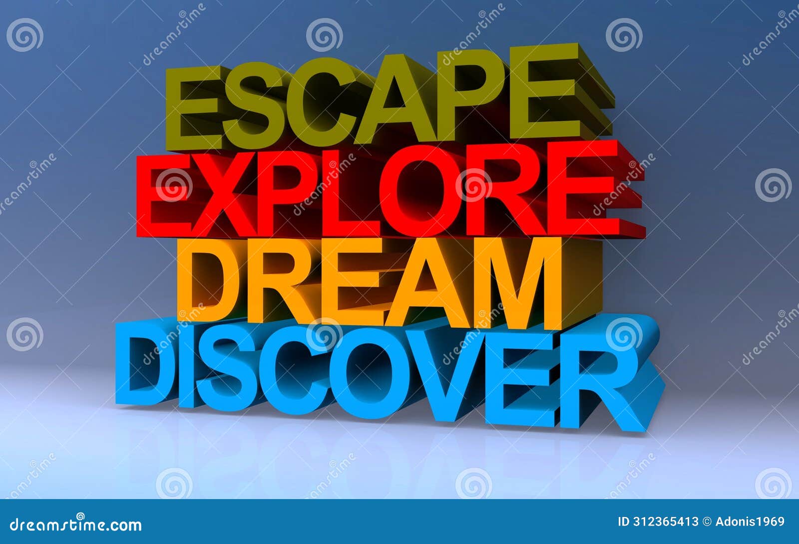 Explore, Dream, Discover Hand Lettering Poster. Vector Travel Label ...