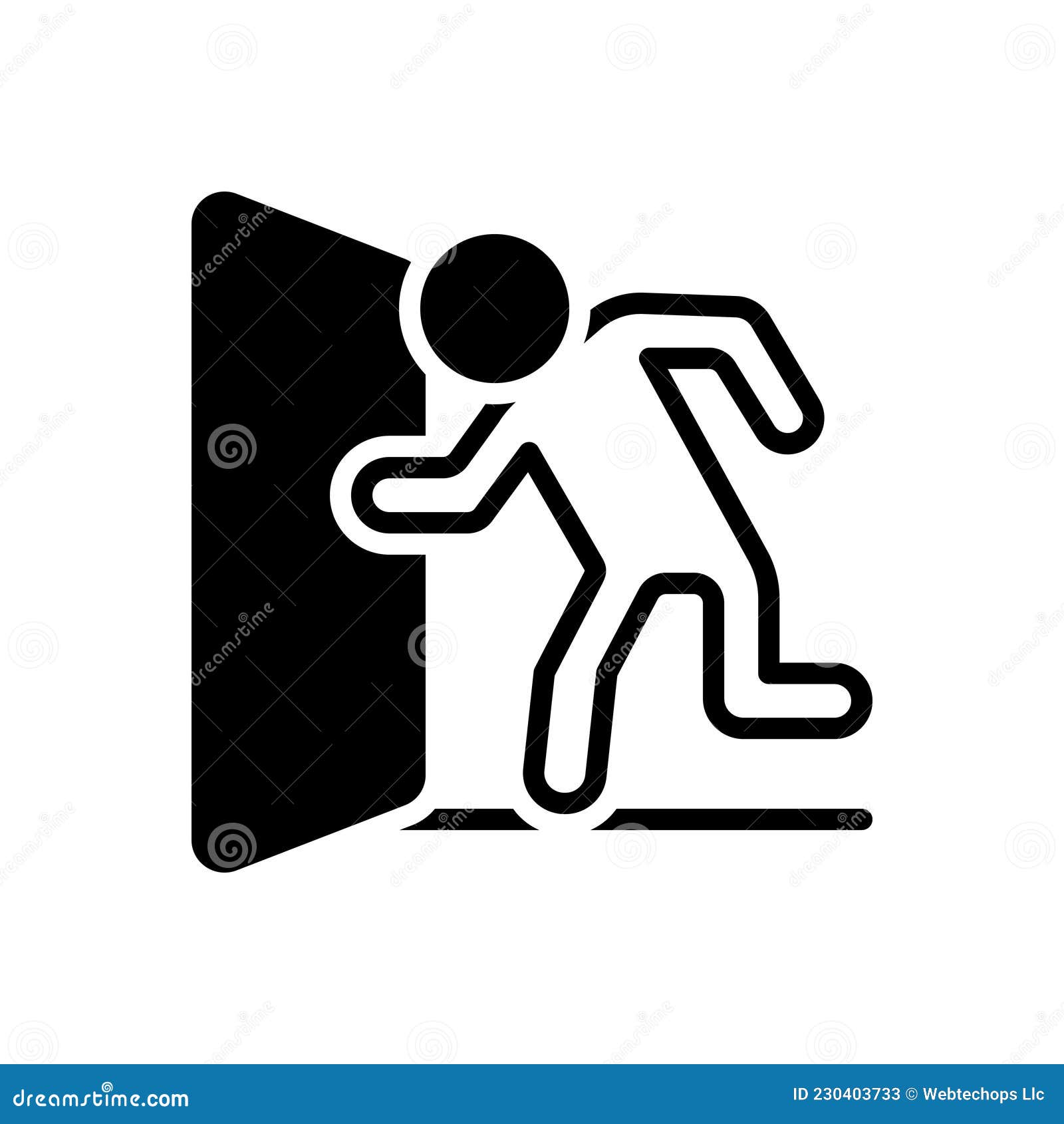 Black Solid Icon for Escape, Direction and Doorway Stock Vector ...