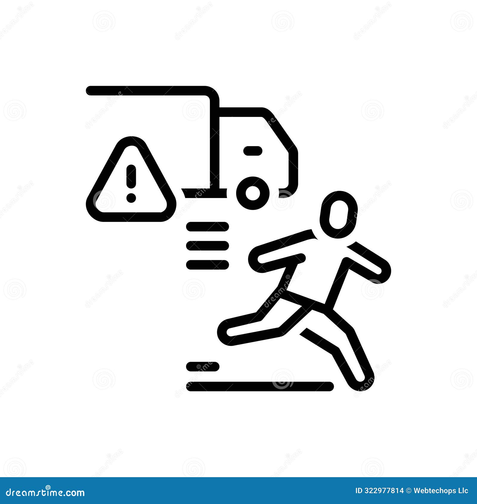 Black Line Icon for Escape, Scamper and Running Stock Vector ...