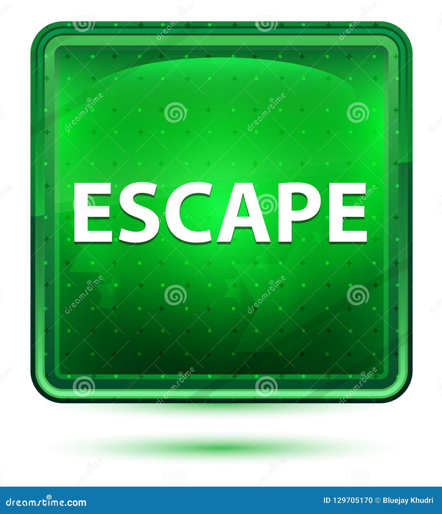 Escape Neon Light Green Square Button Stock Illustration - Illustration ...