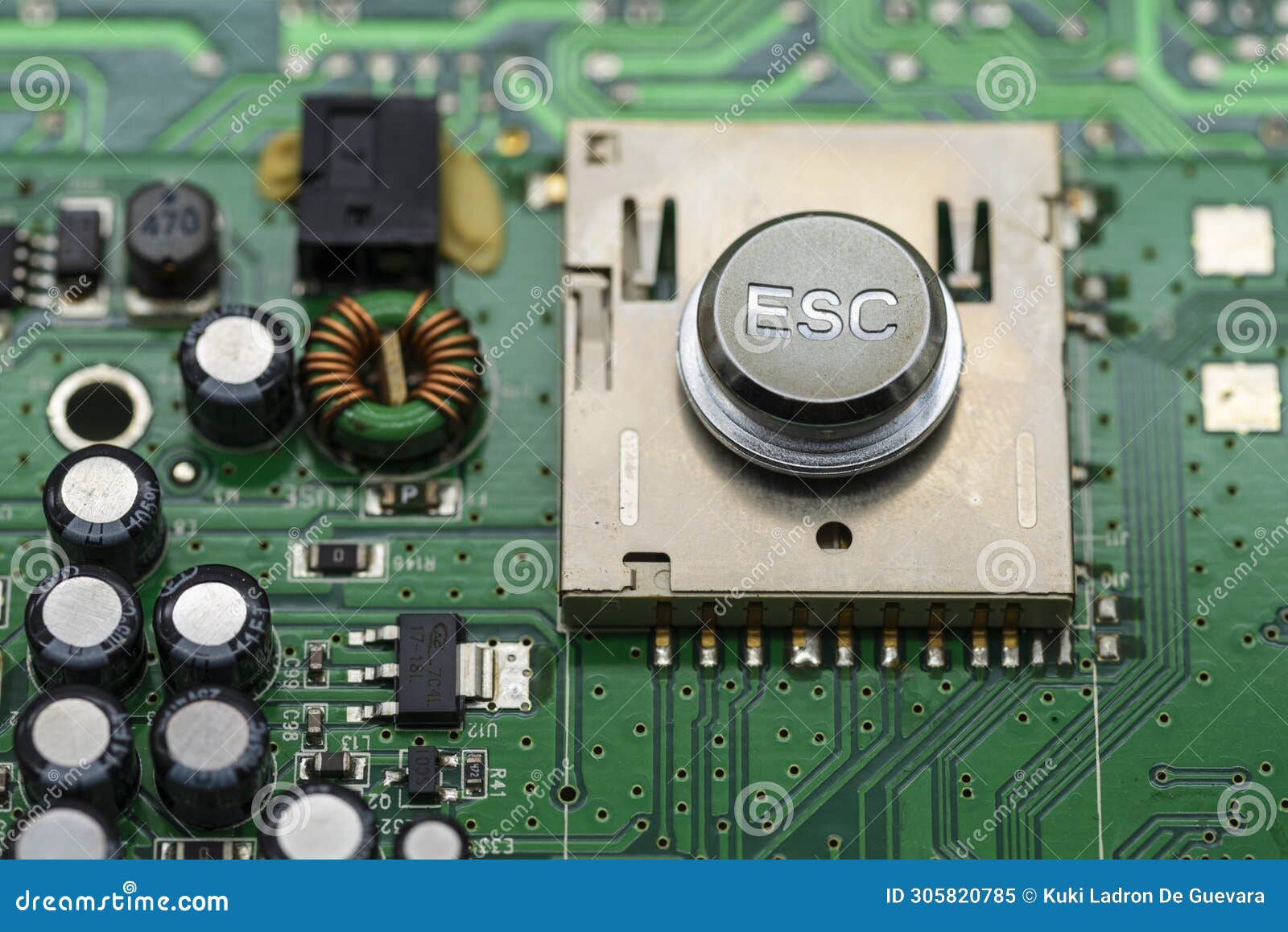 Escape Key in the Electronic Circuit of a Computer Stock Image - Image ...