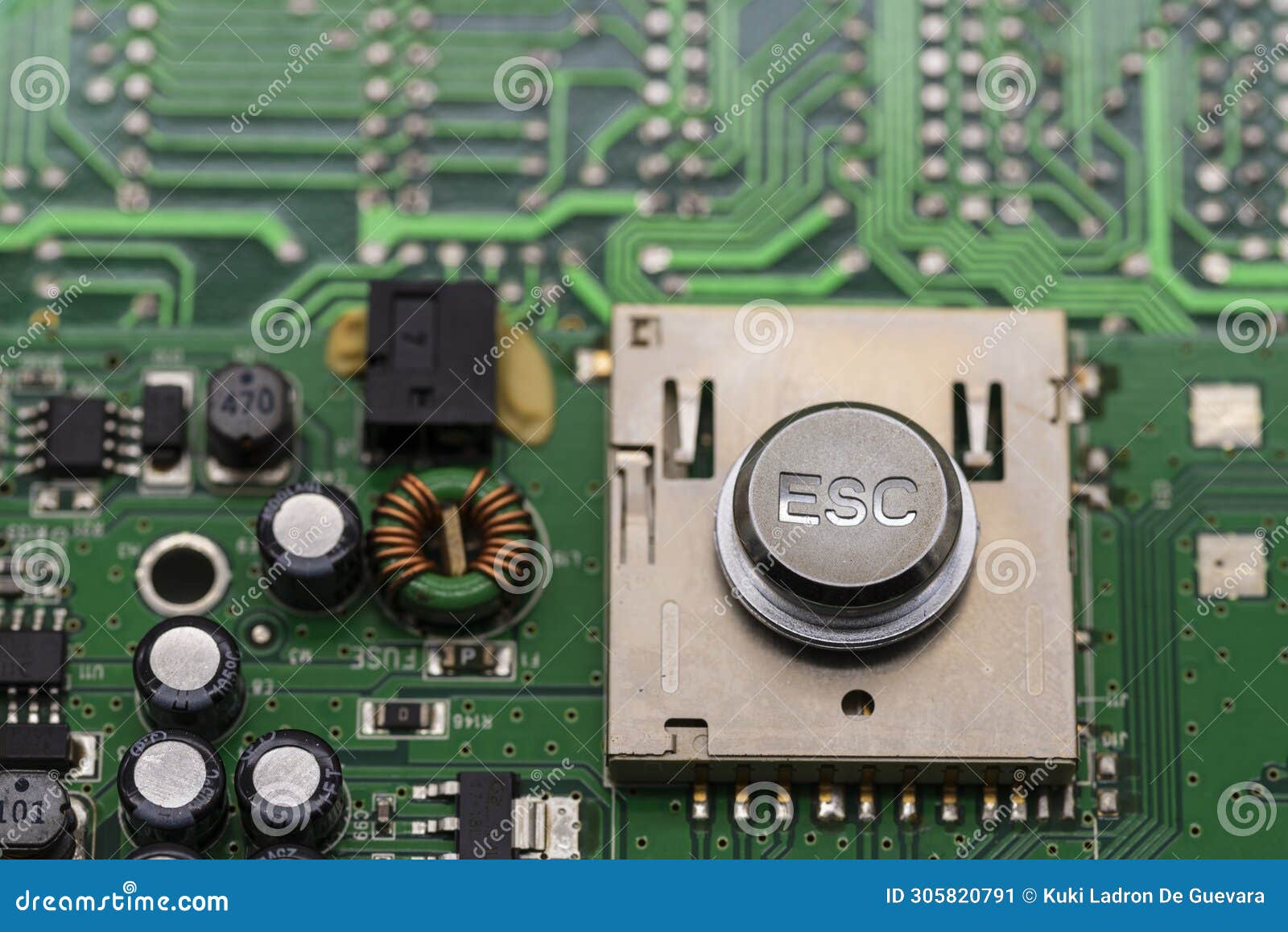 Escape Key in the Electronic Circuit of a Computer Stock Image - Image ...
