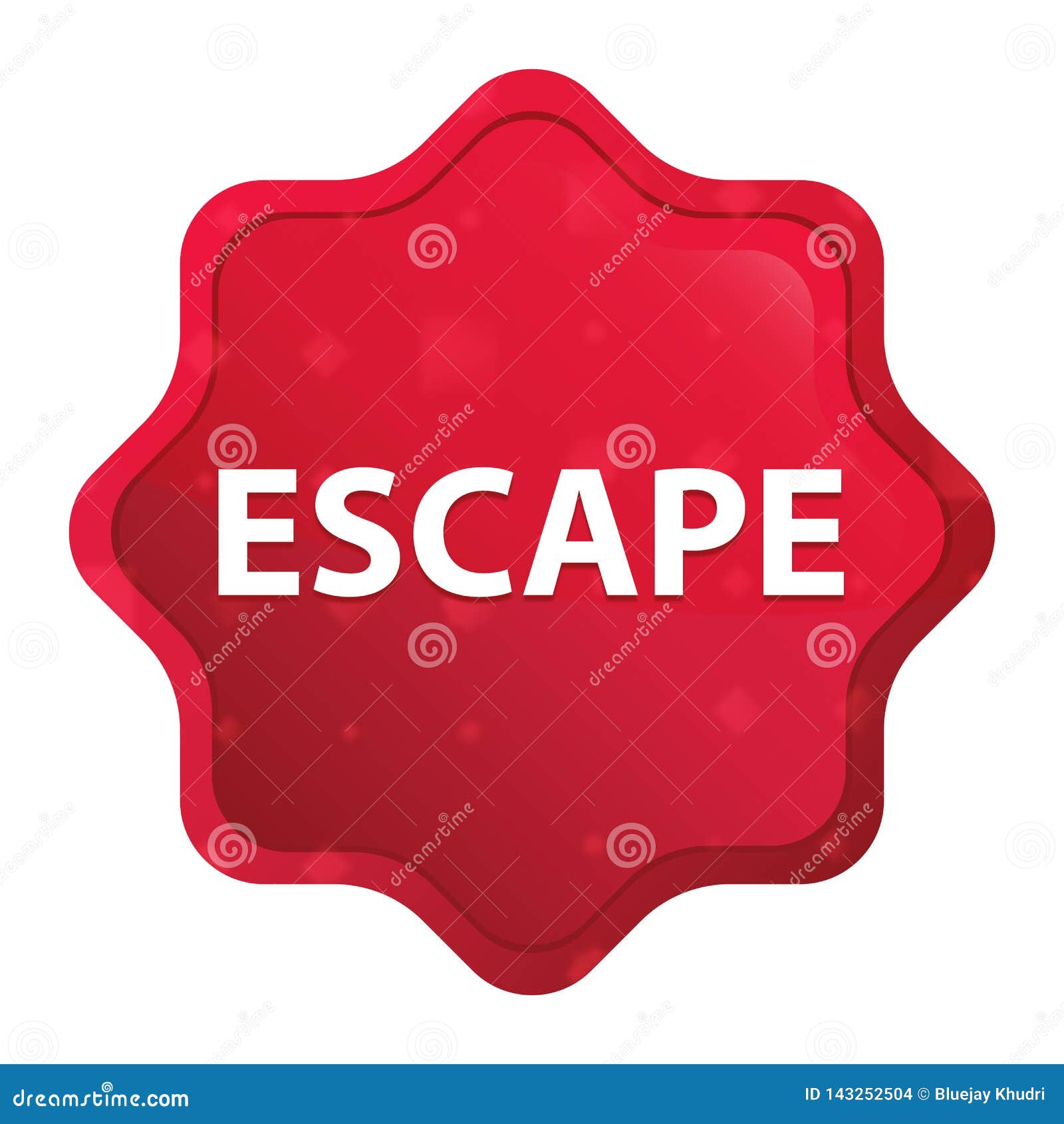 Escape Misty Rose Red Starburst Sticker Button Stock Illustration ...