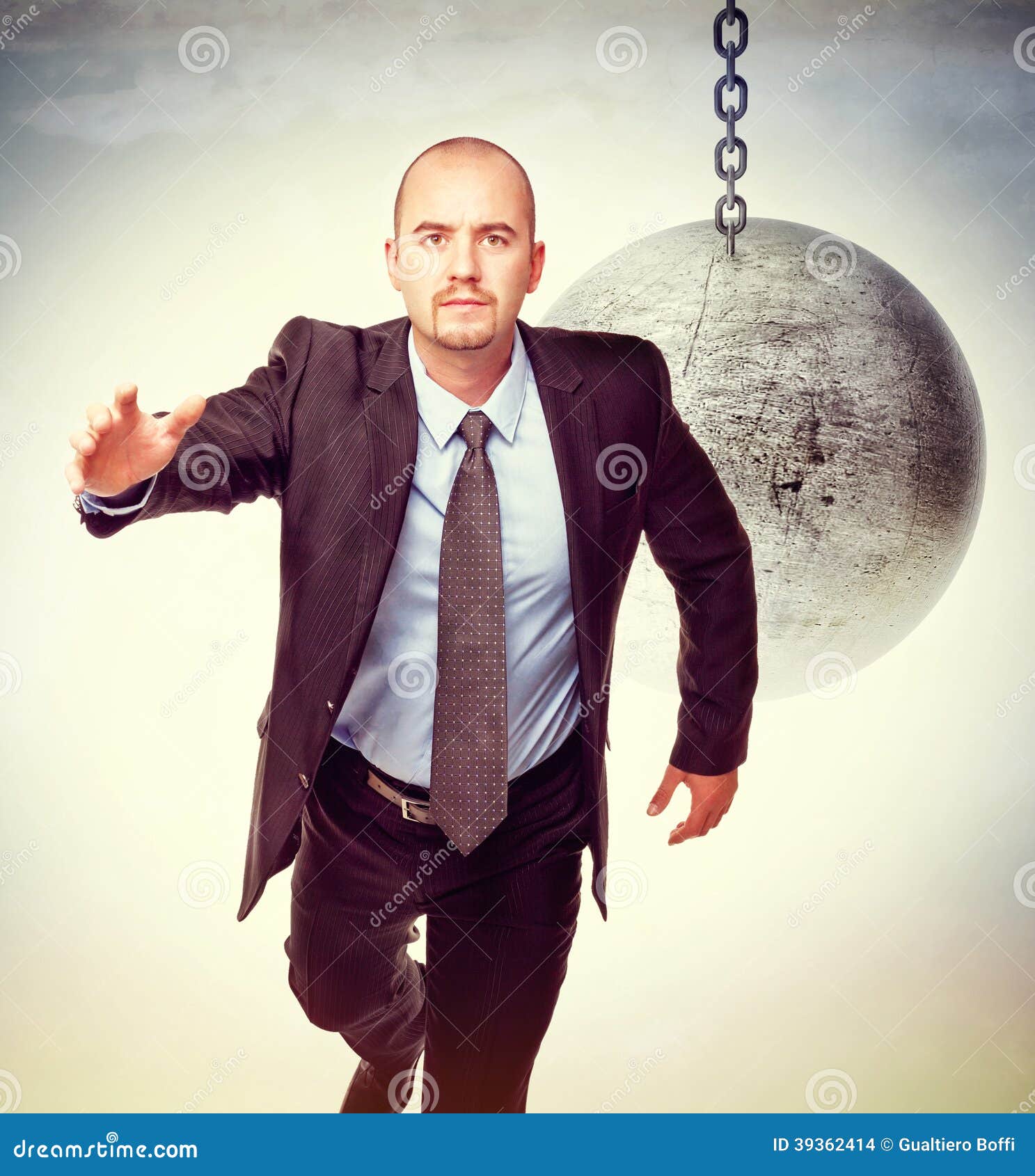 Escape from problem stock illustration. Illustration of businessman ...