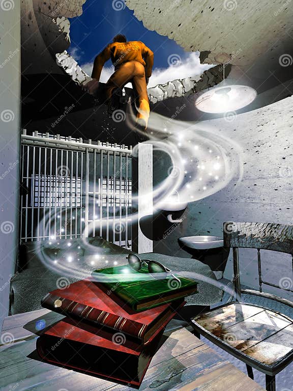 Escape reading stock illustration. Illustration of detainee - 23186730