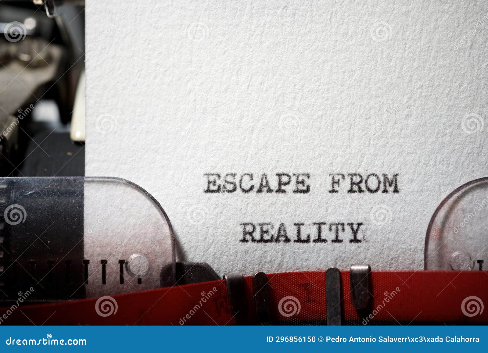 Escape from reality phrase stock photo. Image of life - 296856150