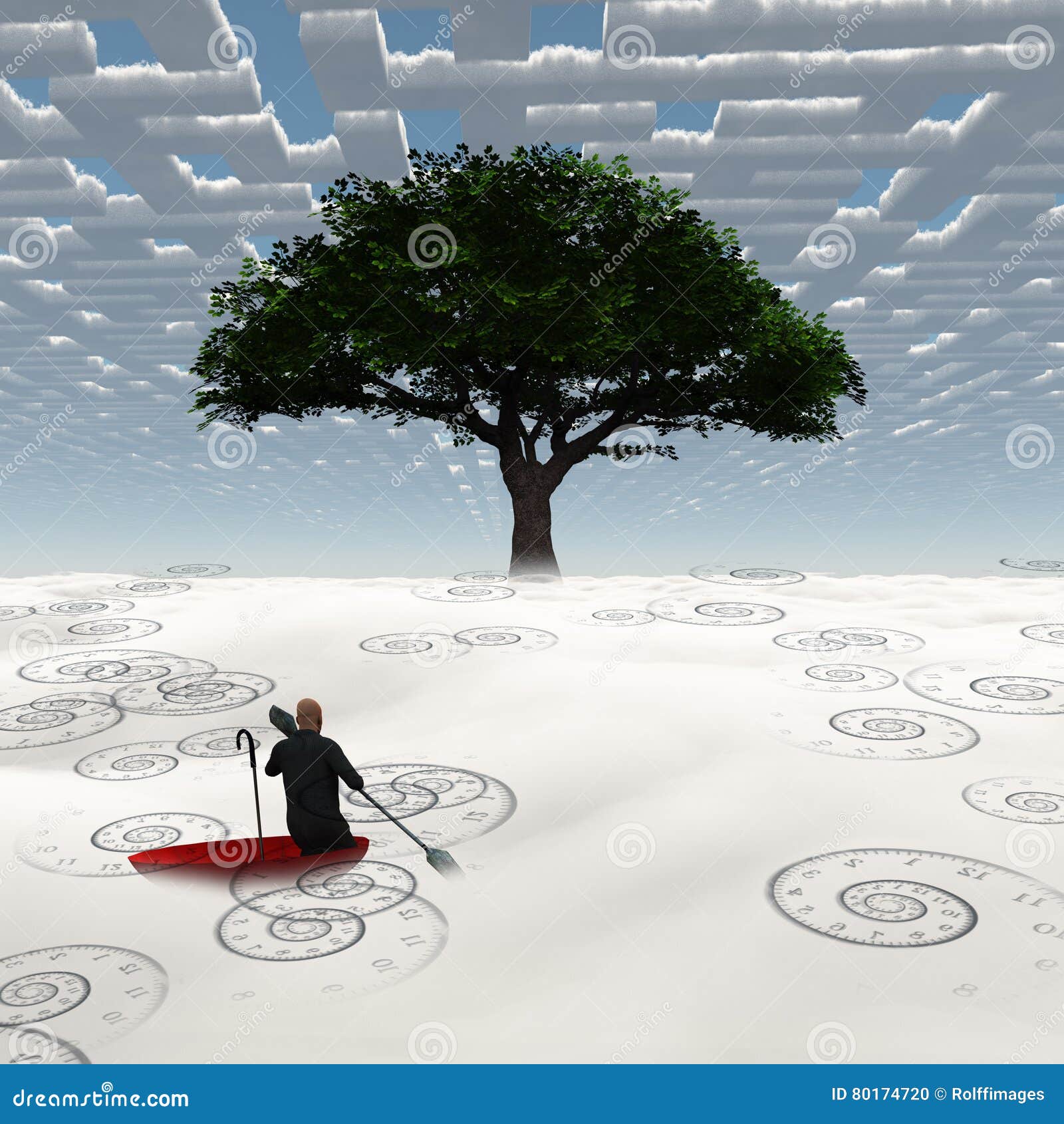 Escape from reality stock illustration. Illustration of person - 80174720