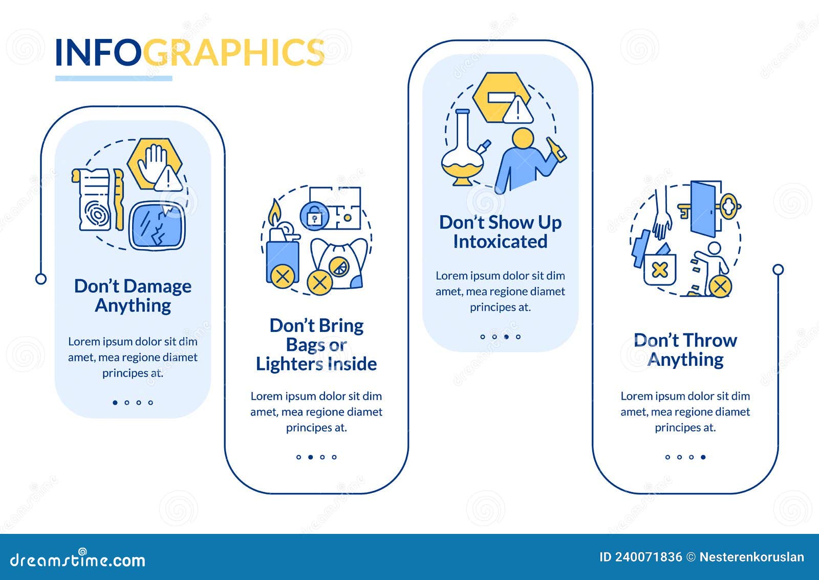 Escape Room Precautions Rectangle Infographic Template Stock Vector ...
