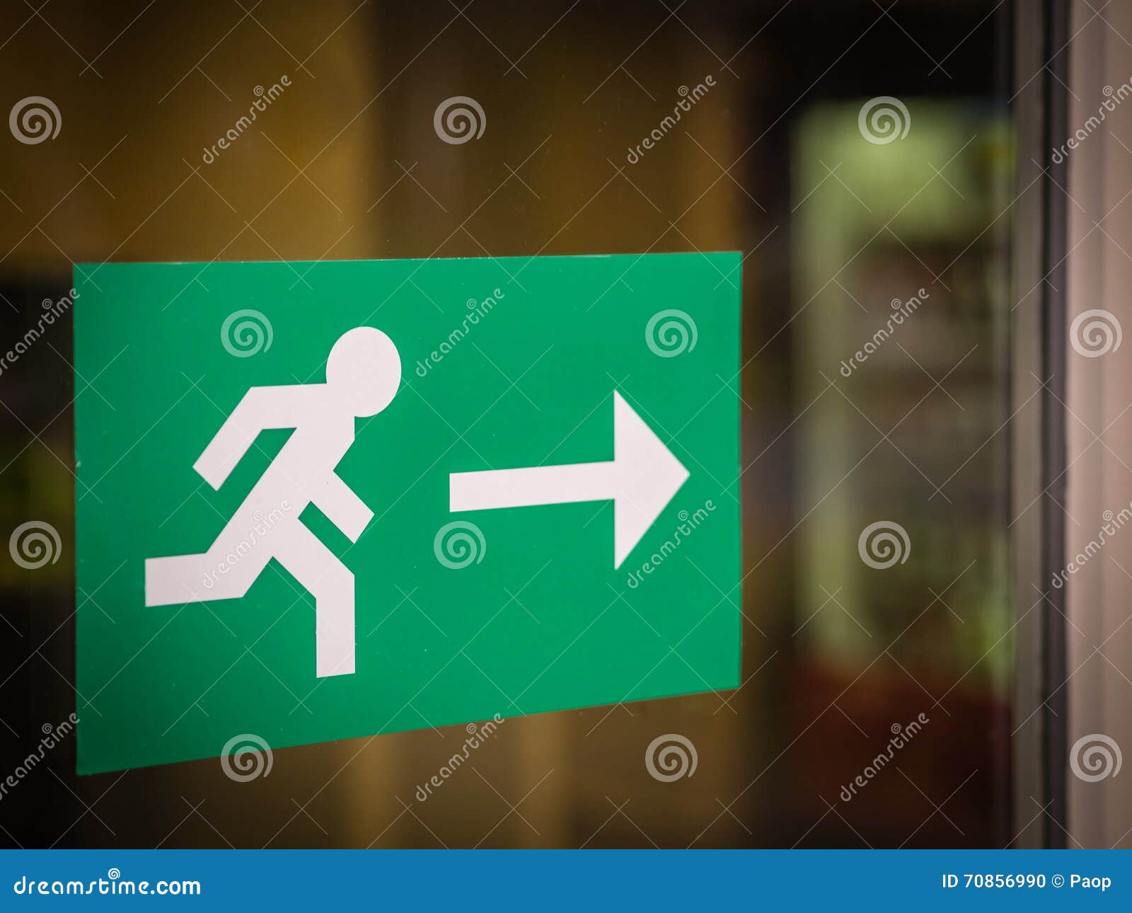 Escape route stock photo. Image of exit, green, accident - 70856990