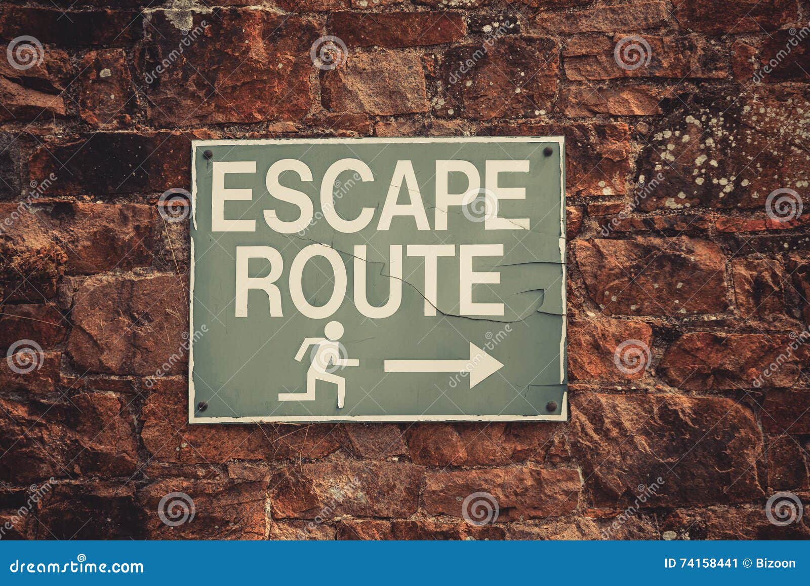 Escape route indicator stock image. Image of hazard, risk - 74158441