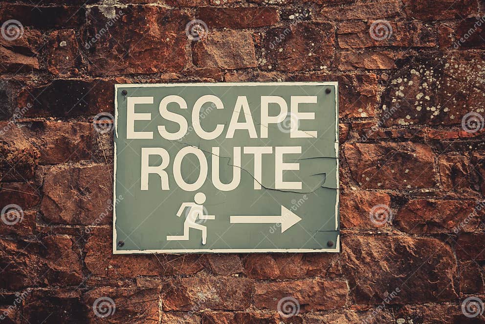 Escape route indicator stock image. Image of hazard, risk - 74158441