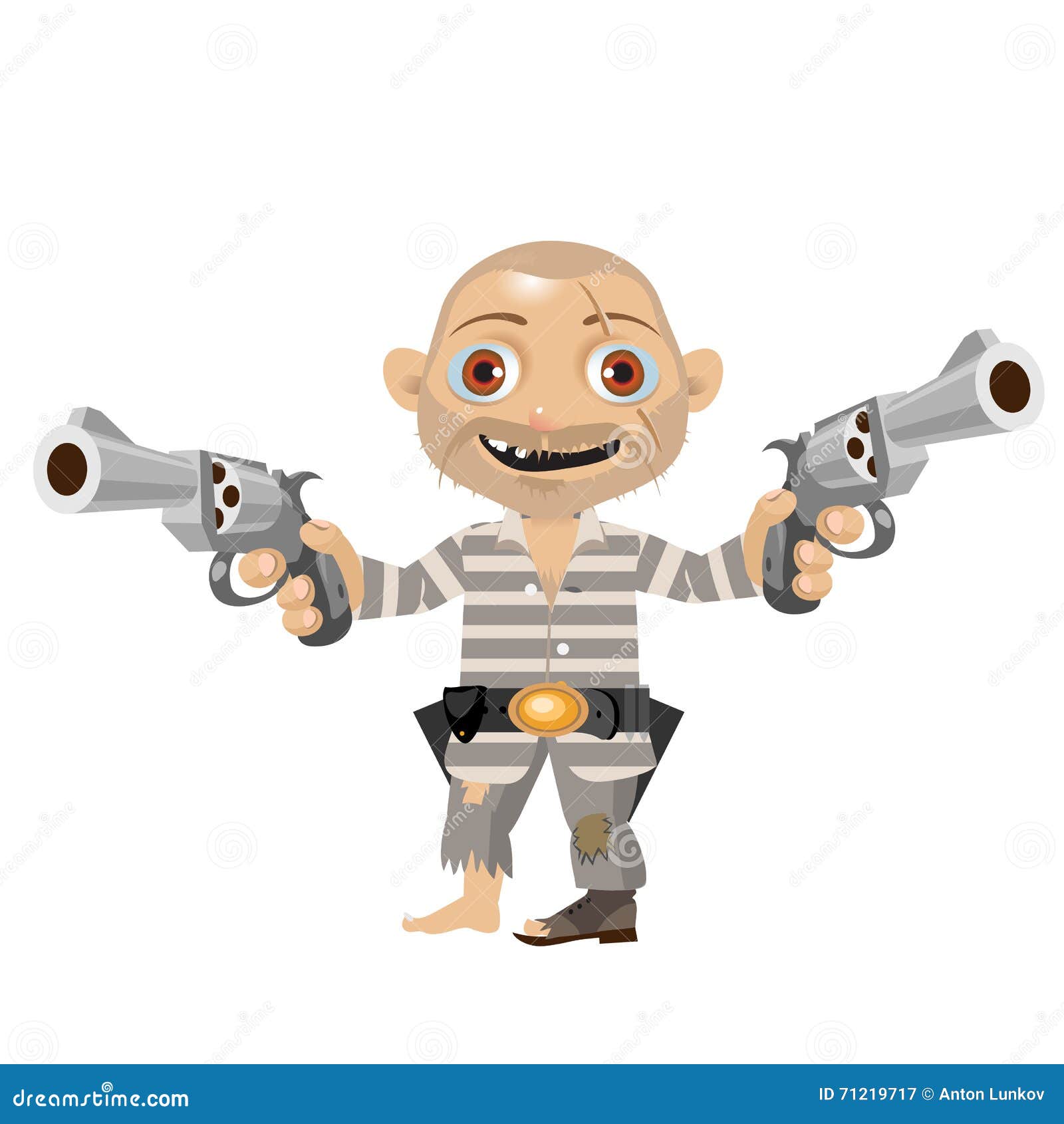 Escaped Convict, Cartoon Character of Wild West, Stock Vector ...