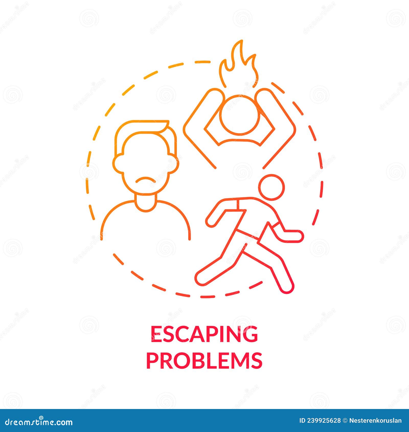 Escaping Problems Red Gradient Concept Icon Stock Vector - Illustration ...