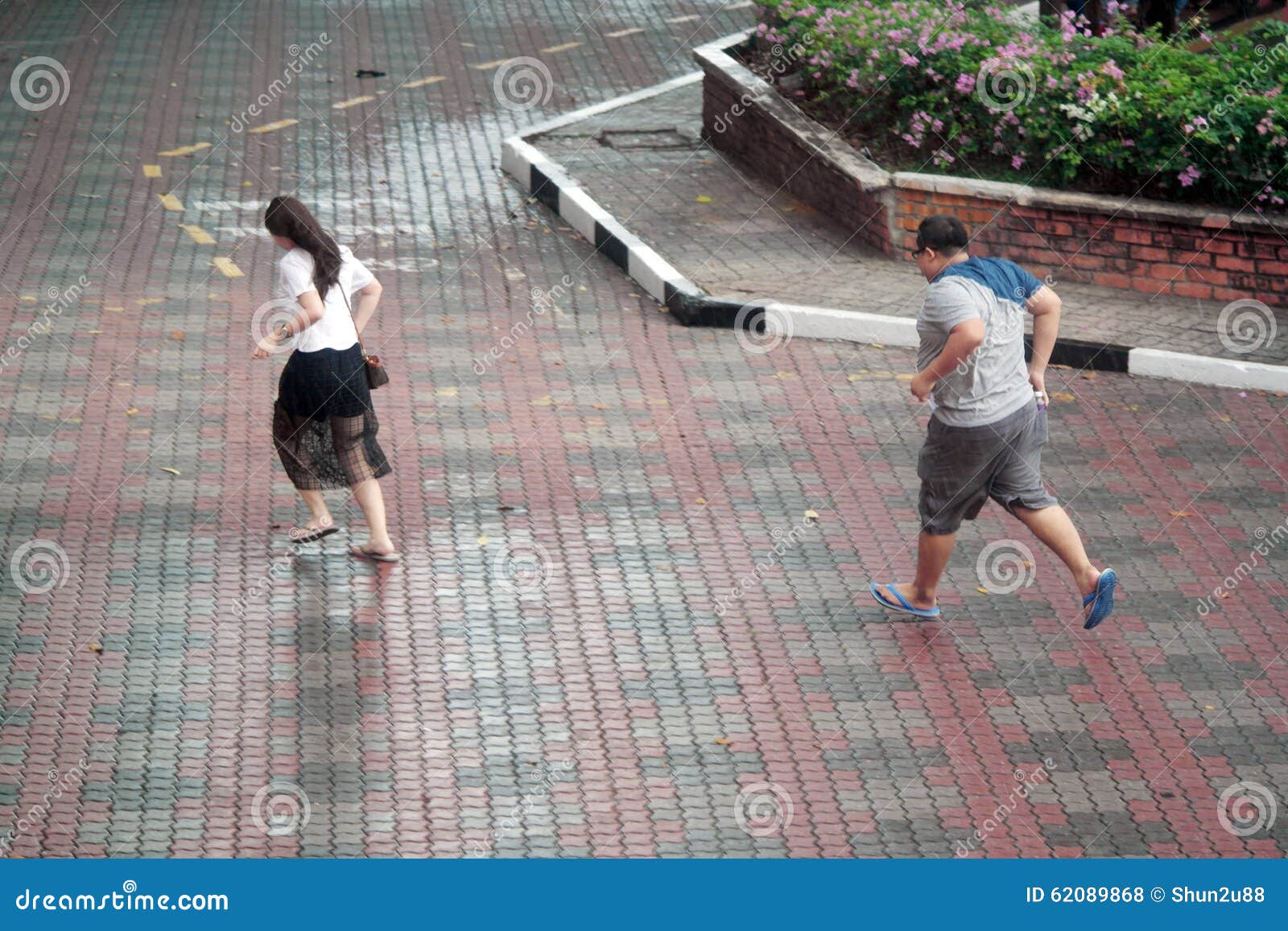Escaping from Rain editorial stock photo. Image of umbrella - 62089868