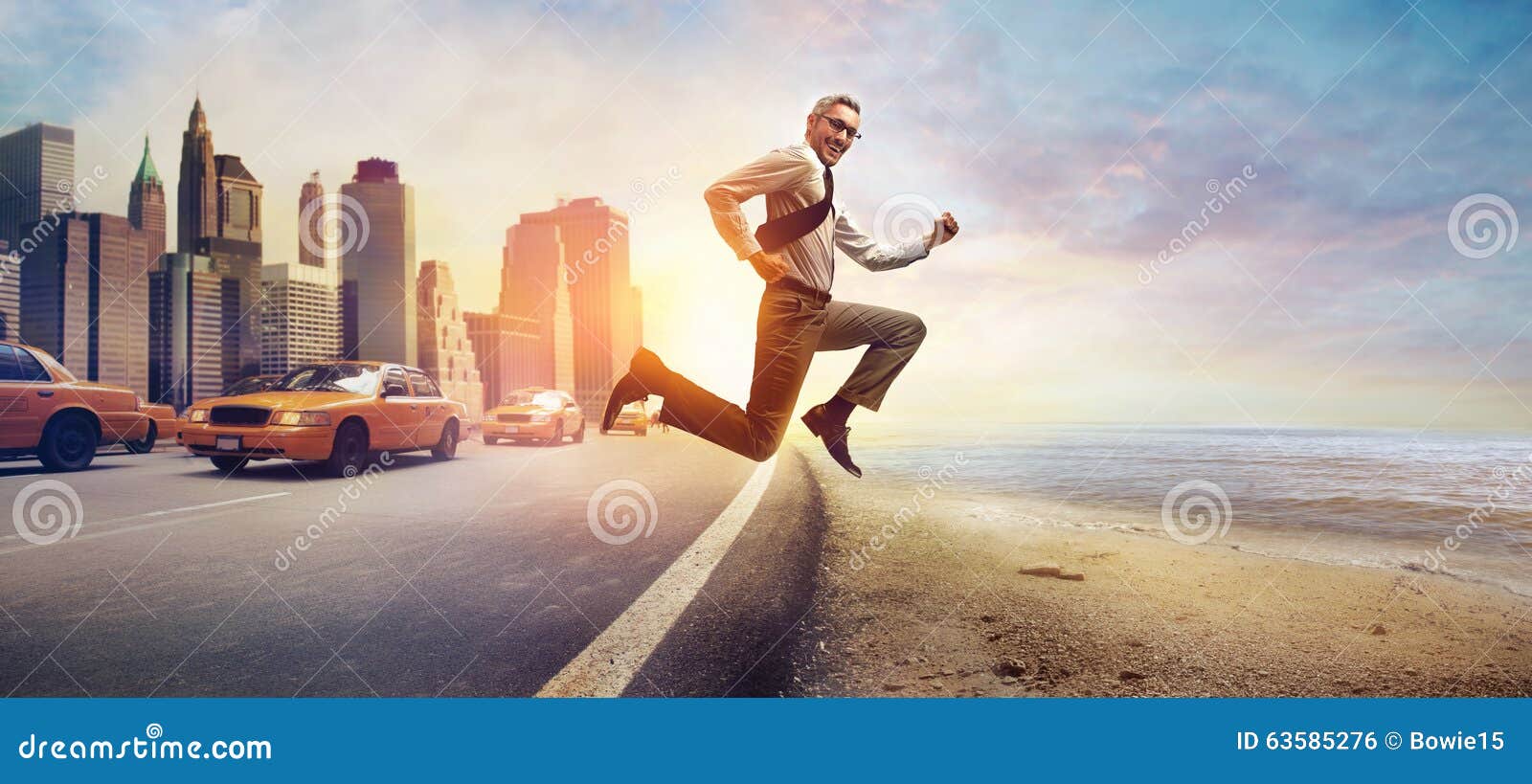 Escaping from town stock photo. Image of jump, happy - 63585276