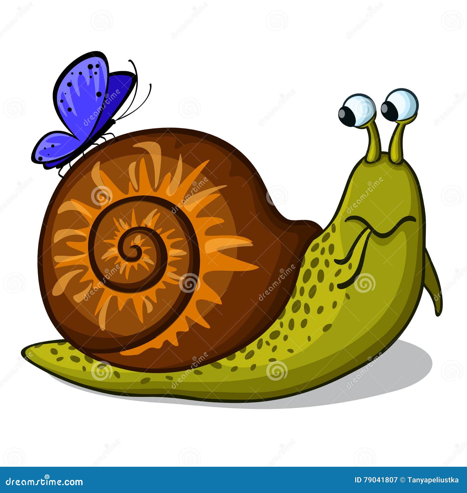 Escargot drôle illustration de vecteur. Illustration du amusement ...