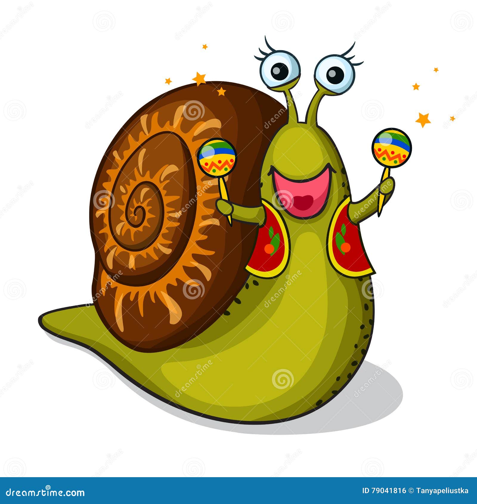 Escargot drôle illustration de vecteur. Illustration du dessin - 79041816