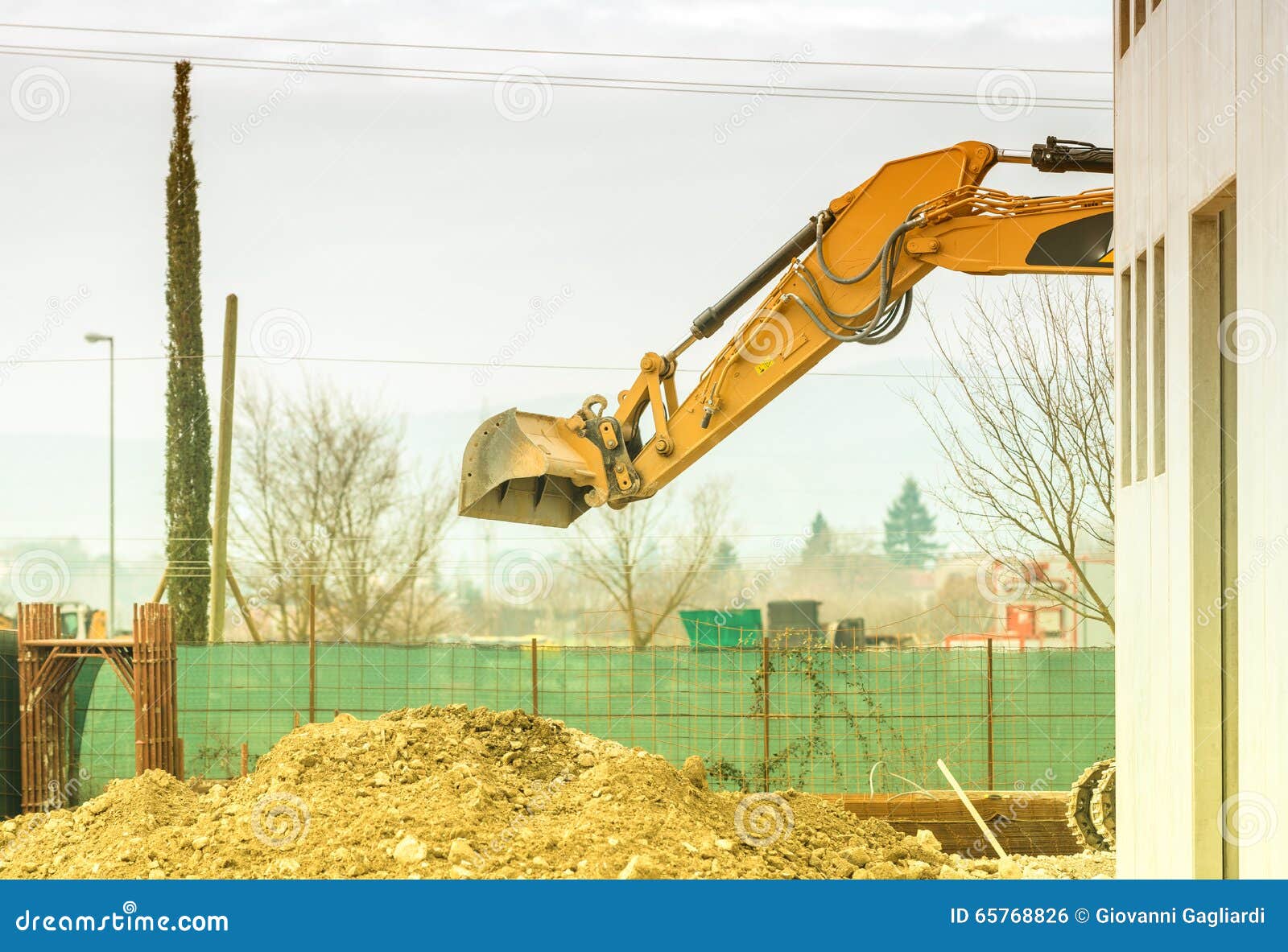 Escavator on a Construction Site Stock Photo - Image of bulldozer ...