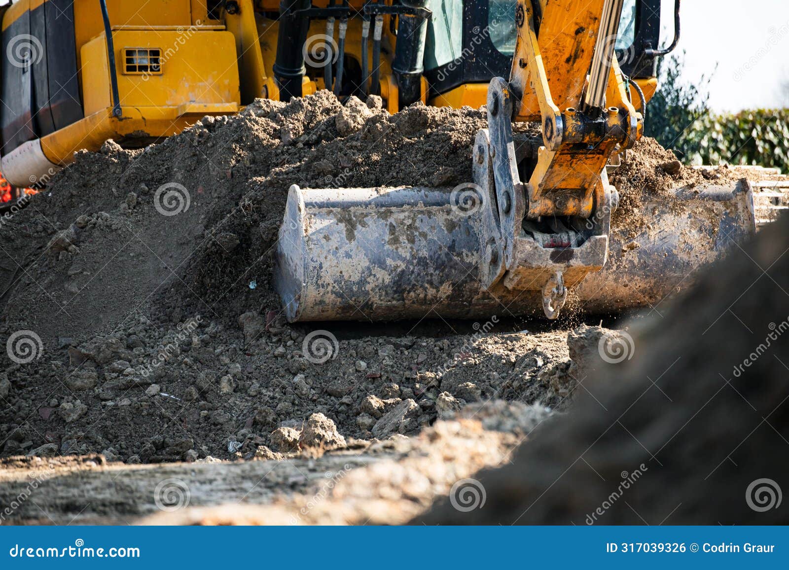 Escavator at Work on a Building Site Stock Photo - Image of excavate ...
