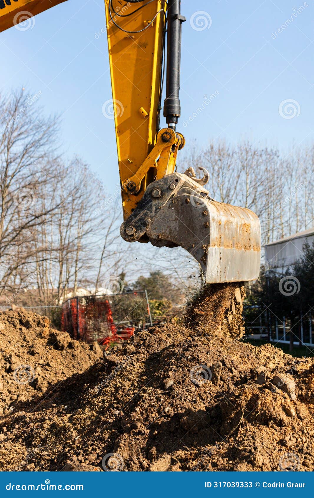 Escavator at Work on a Building Site Stock Image - Image of excavator ...