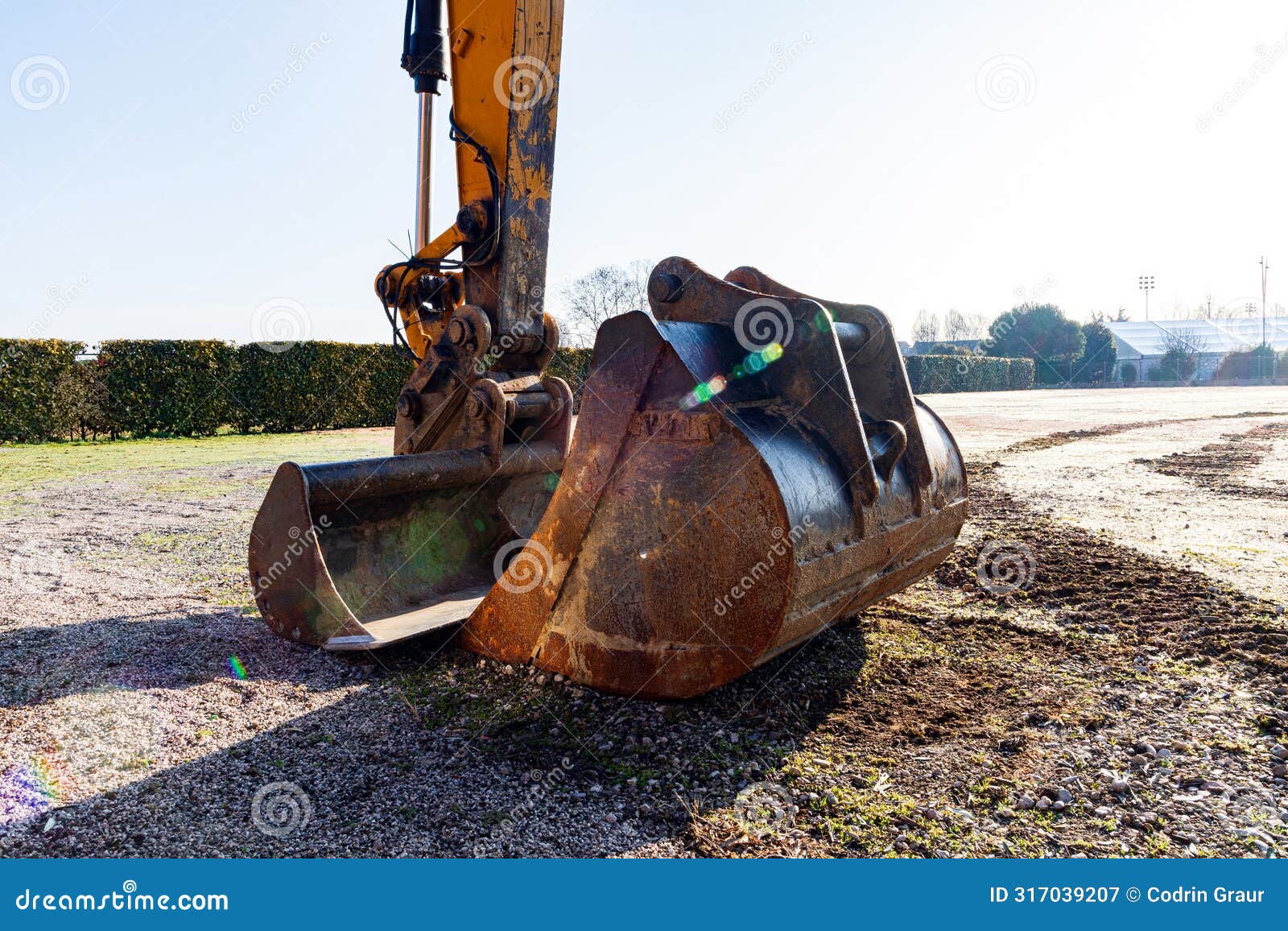 Escavator at Work on Construction Site Stock Image - Image of heavy ...