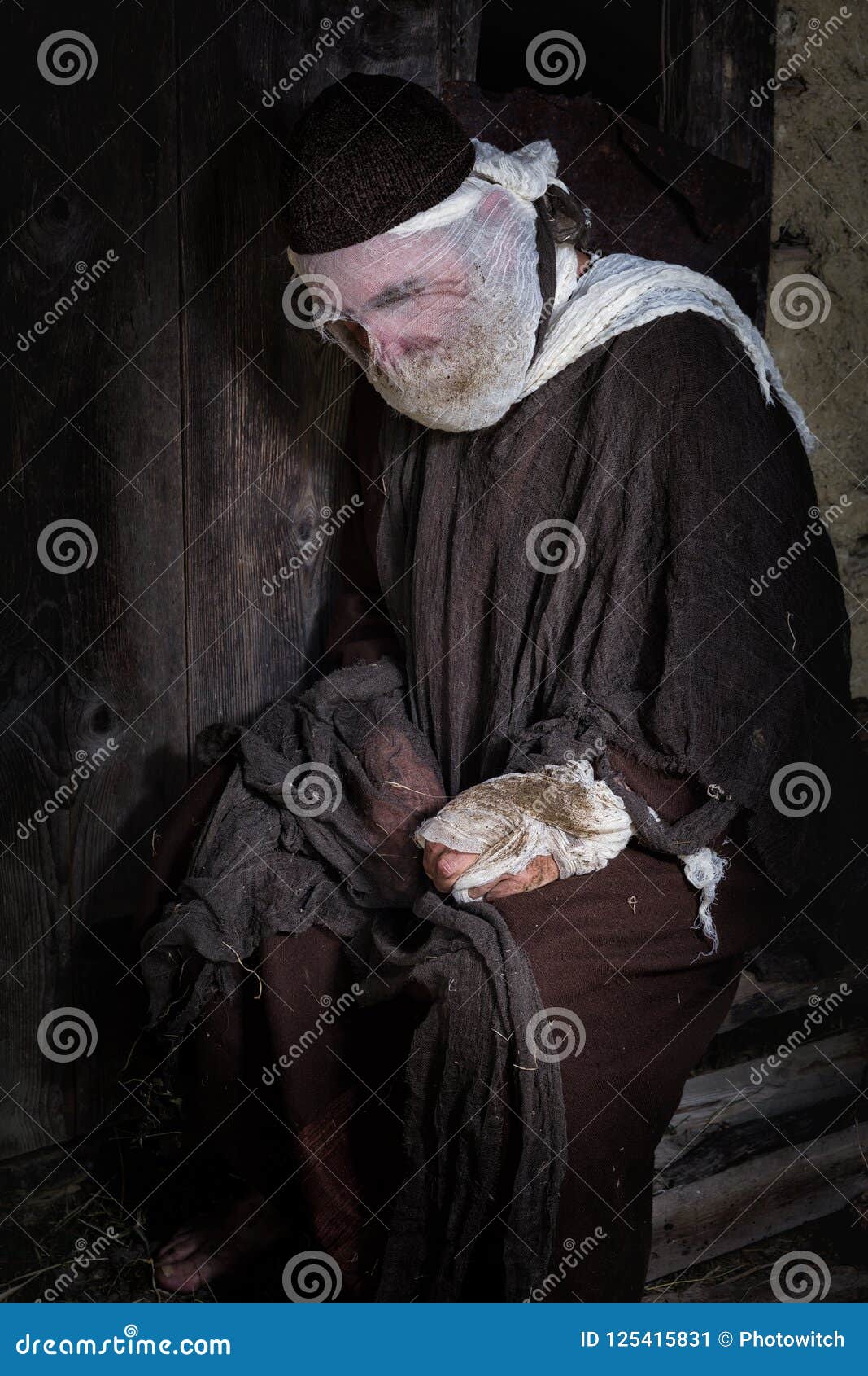 Escena De La Biblia Con Un Leproso Imagen de archivo - Imagen de viejo ...