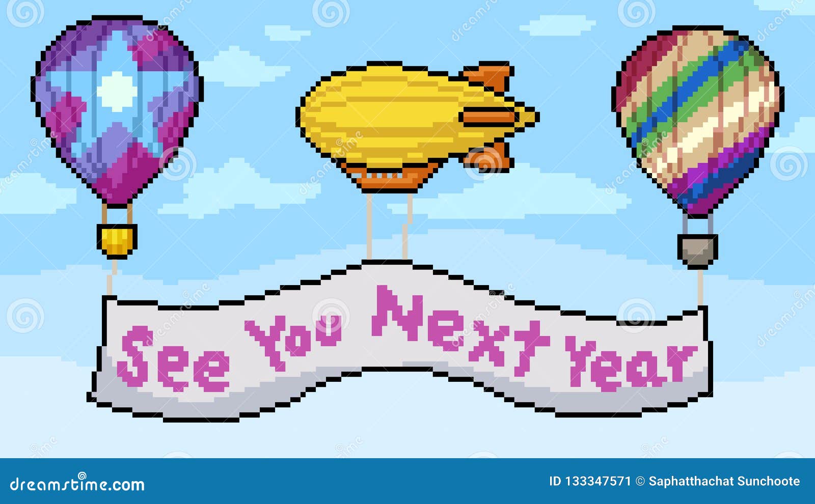 Escena De La Muestra Del Globo Del Arte Del Pixel Del Vector ...